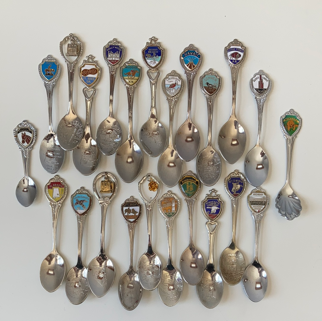 23 USA Vintage Collectible Souvenir Spoons Instant Collection ...