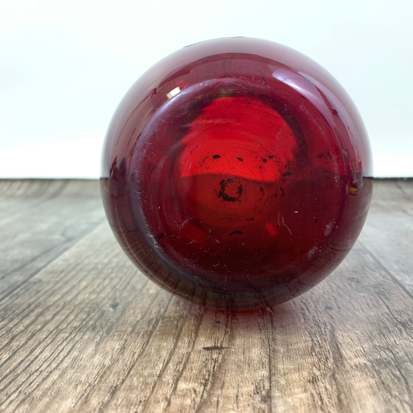 Ruby Red Pineapple Vase with Etched Design Ruby Red Glass Vase, Vintag ...