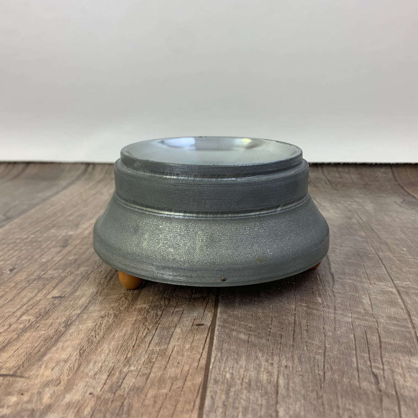 Vintage Metal Puff Jar with Ceramic Lid, 1940s Powder Puff Keeper Made ...