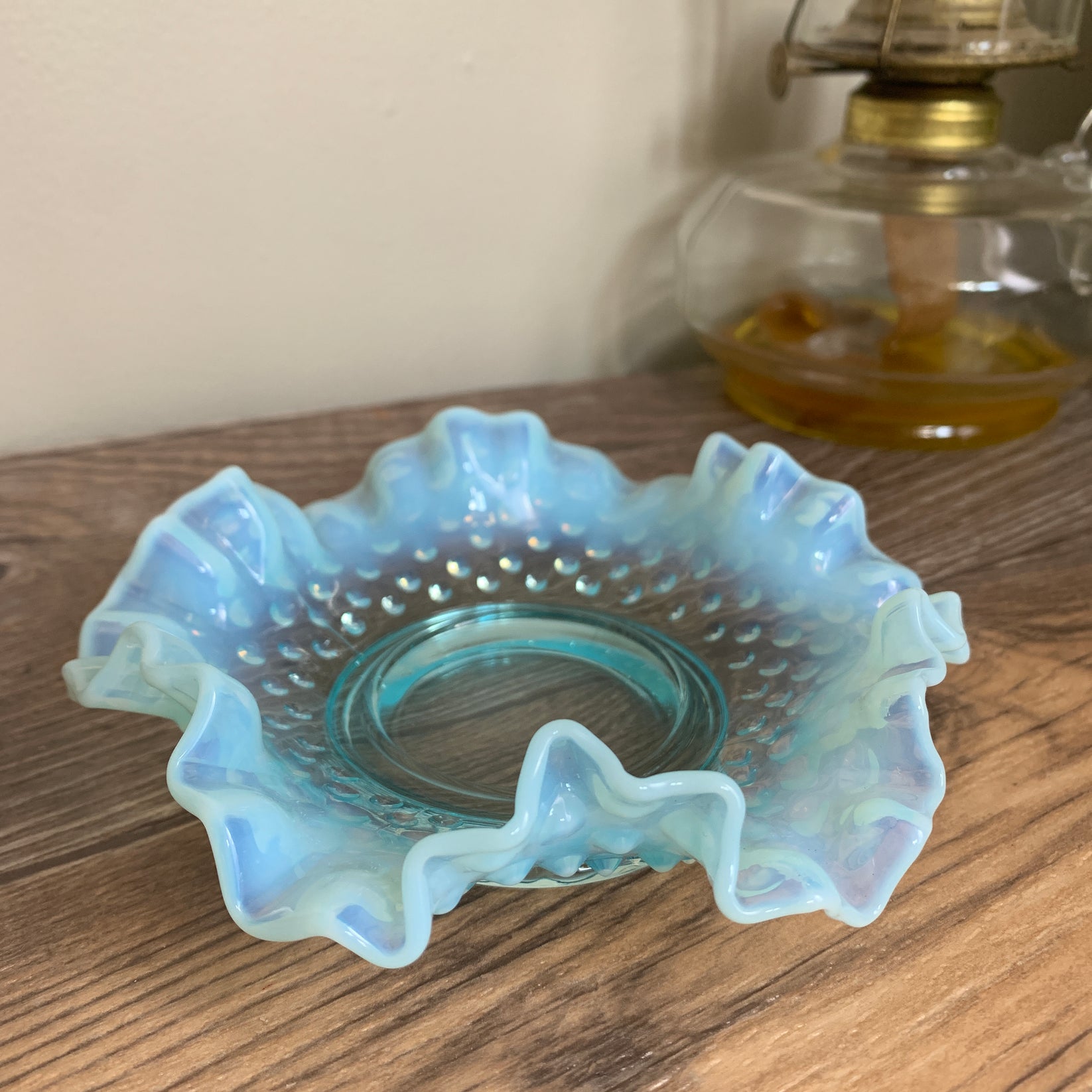 Vintage Blue Opaline Hobnail, Vintage Fenton Hobnail Nut Dish ...