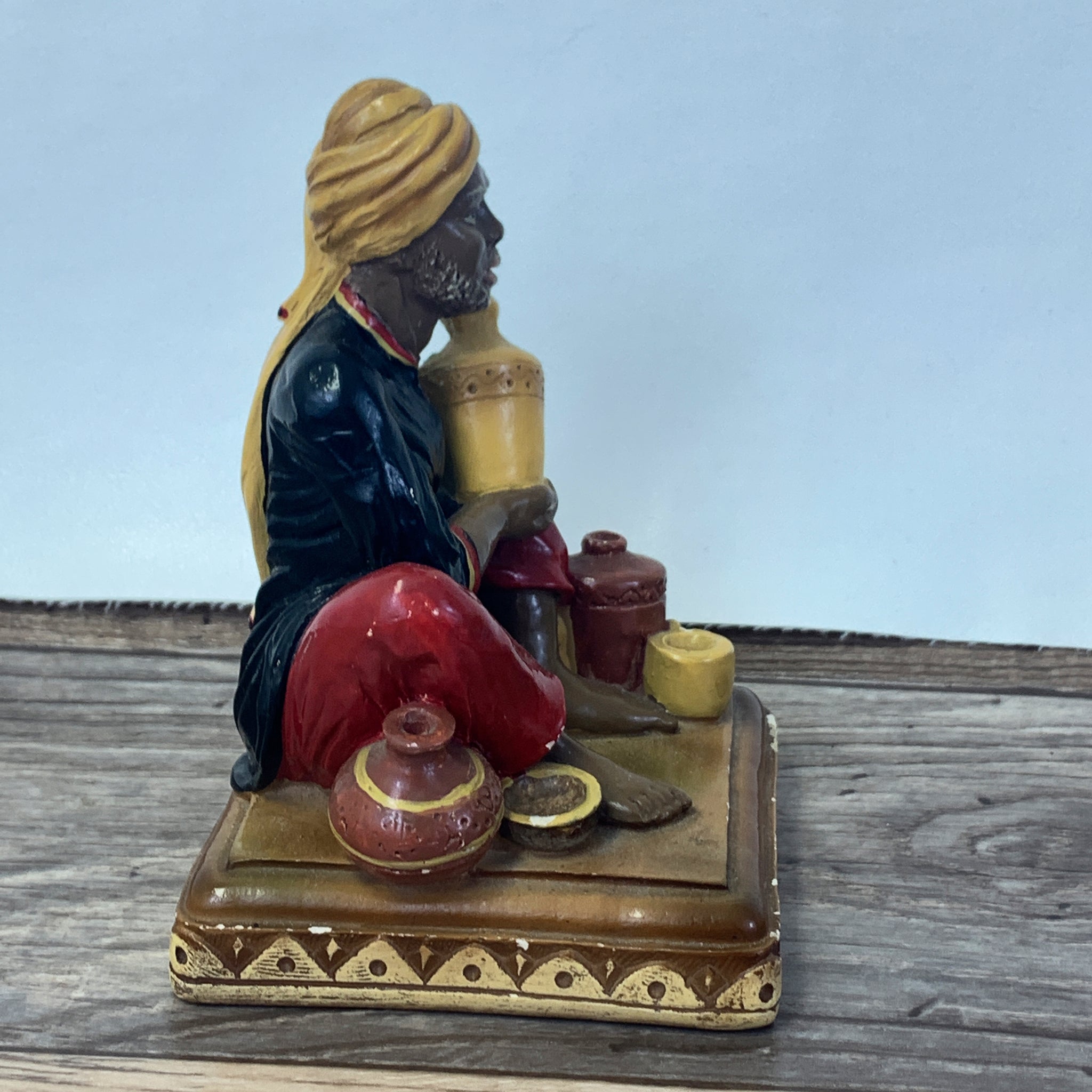 Vintage Chalkware Figure Devonware Old Man Figurine Potter at a Bazaar ...