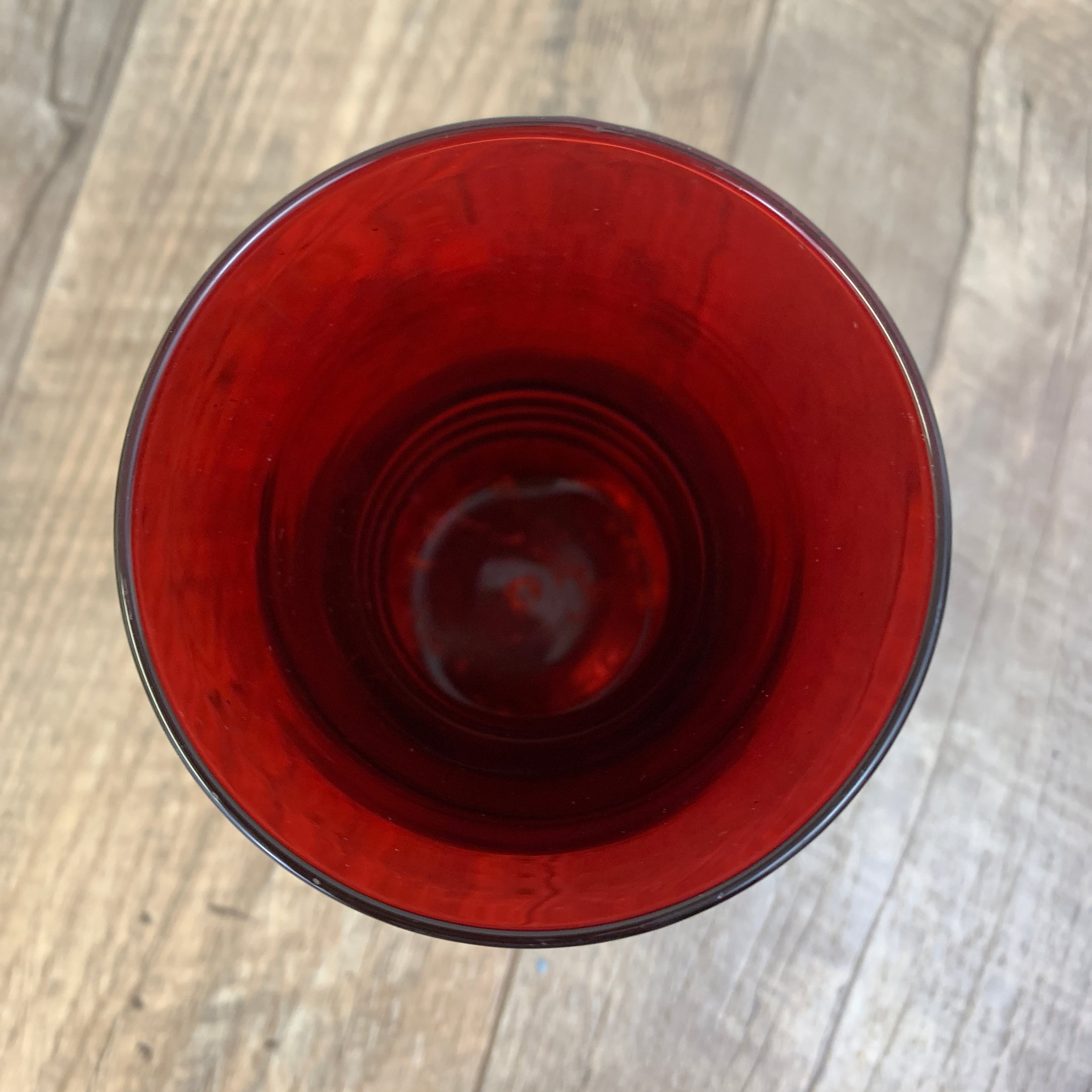 Ruby Red Pineapple Vase with Etched Design Ruby Red Glass Vase, Vintag ...